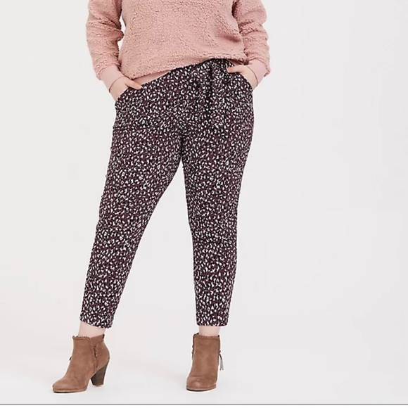 torrid | Pants & Jumpsuits | Torrid Purple Leopard Crepe Self Tie ...